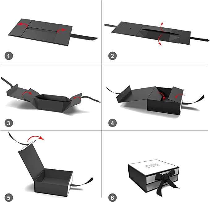 Luxury Cardboard Gift Box With Black Ribbon Closure– JIAWEI WORLD
