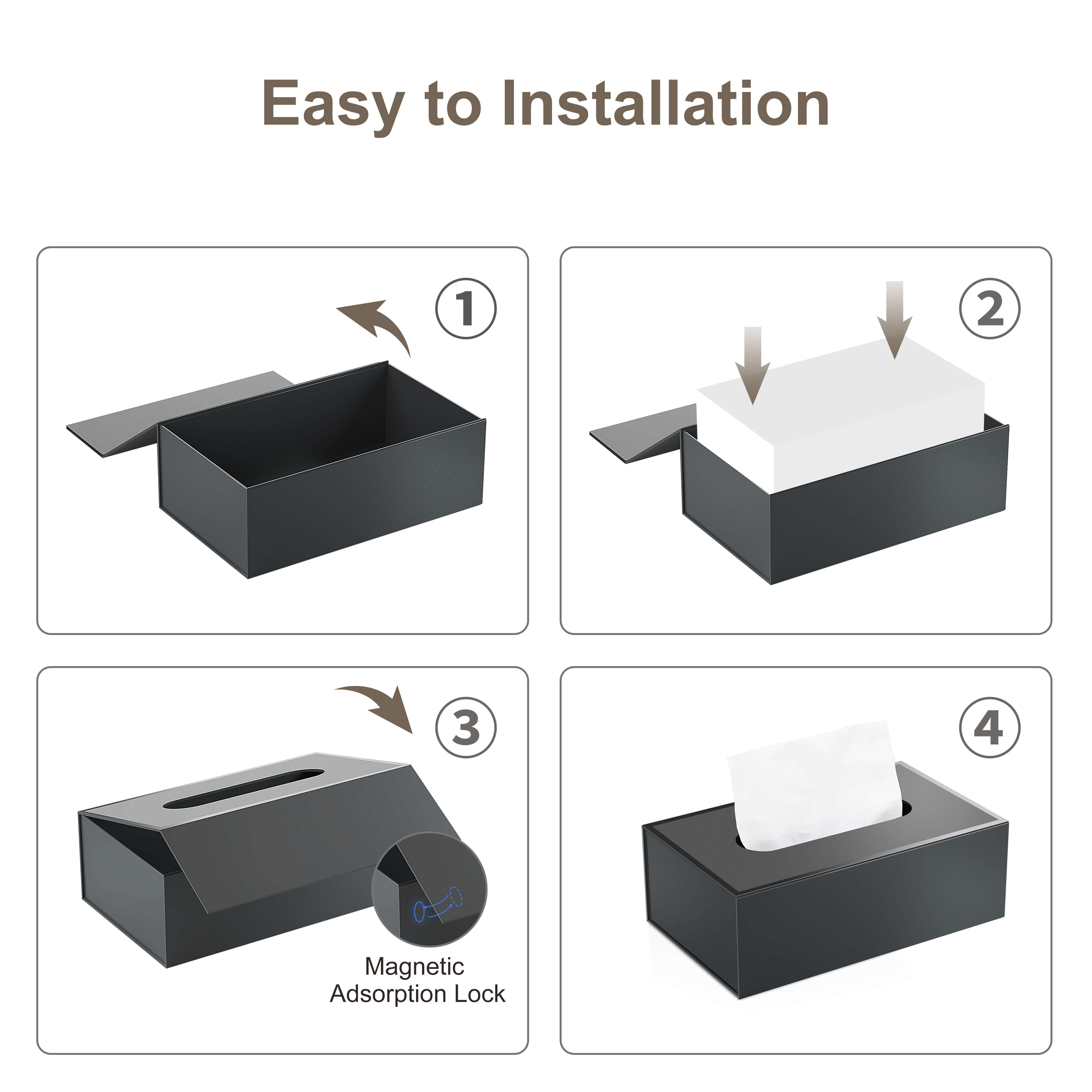 Rectangular Foldable Cardboard Tissue Box Holders– JIAWEI WORLD