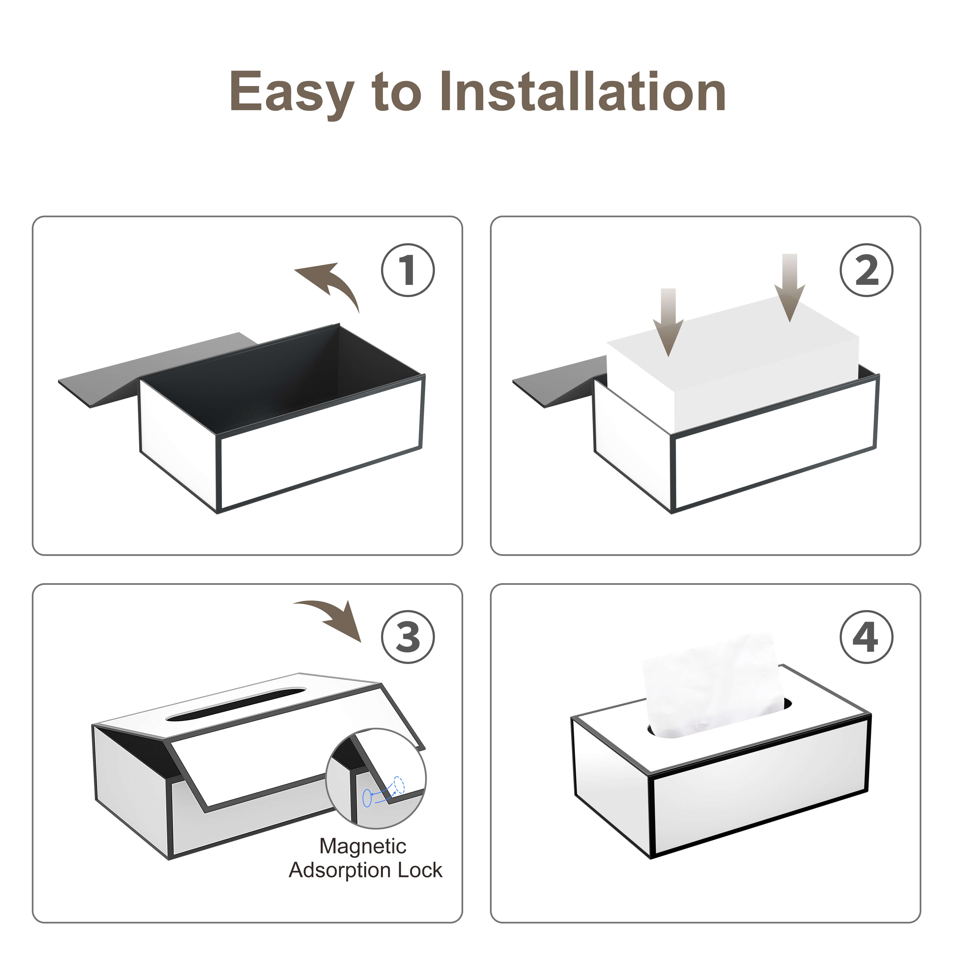 Rectangular Foldable Cardboard Tissue Box Holders– JIAWEI WORLD